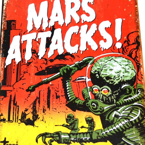Topps | Accents | Vintage Metal Sign Mars Attacks 6 X 125 Room Decor ...